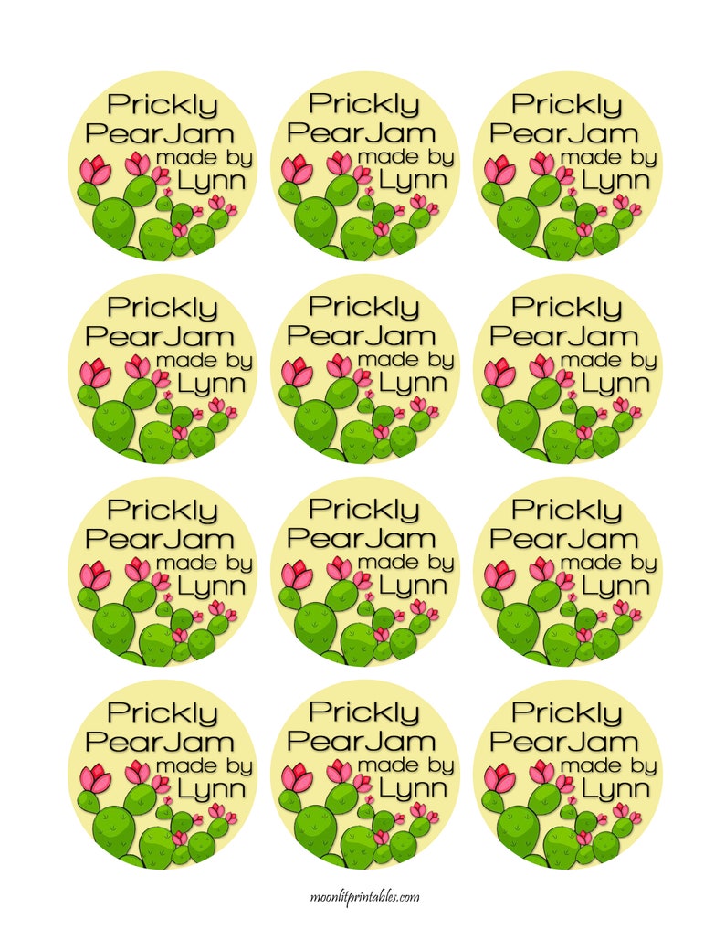Canning Labels Prickly Pear Jam Label Mason Jar Label | Etsy