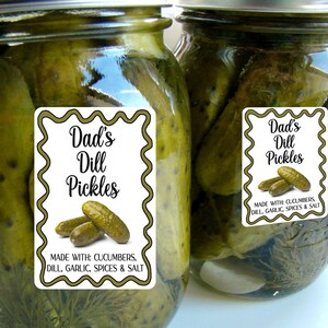 Dill Pickle Label, Bread and Butter Pickle Stickers, Pickle Gifts ...