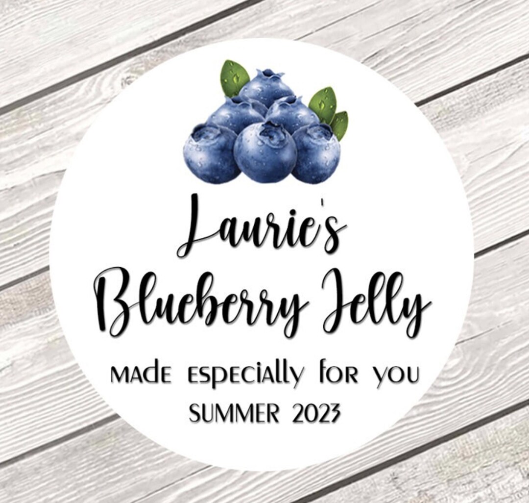 Custom Jam Labels, Personalized Jelly Labels, Blueberry Jam, Canning ...