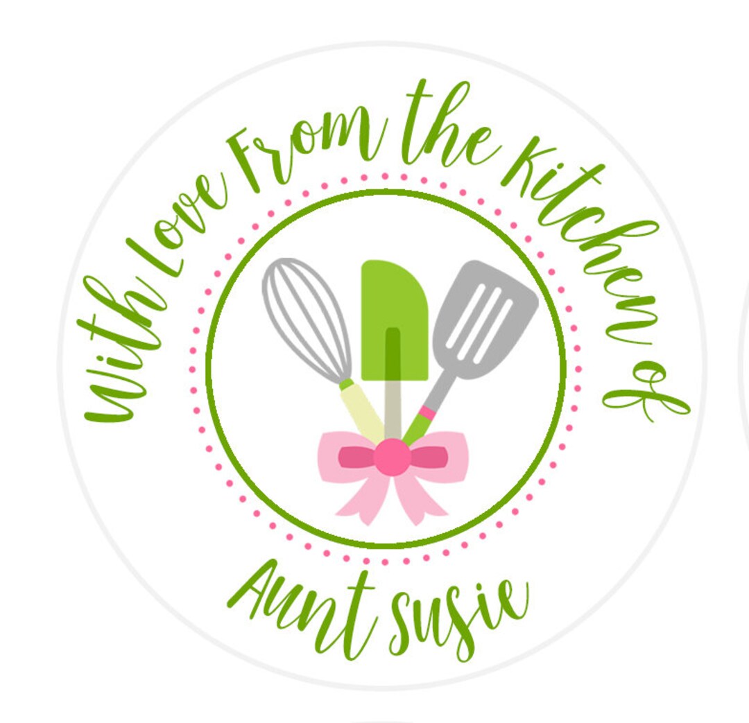 Custom Baking Labels, Personalized Kitchen Stickers, Baked With Love ...