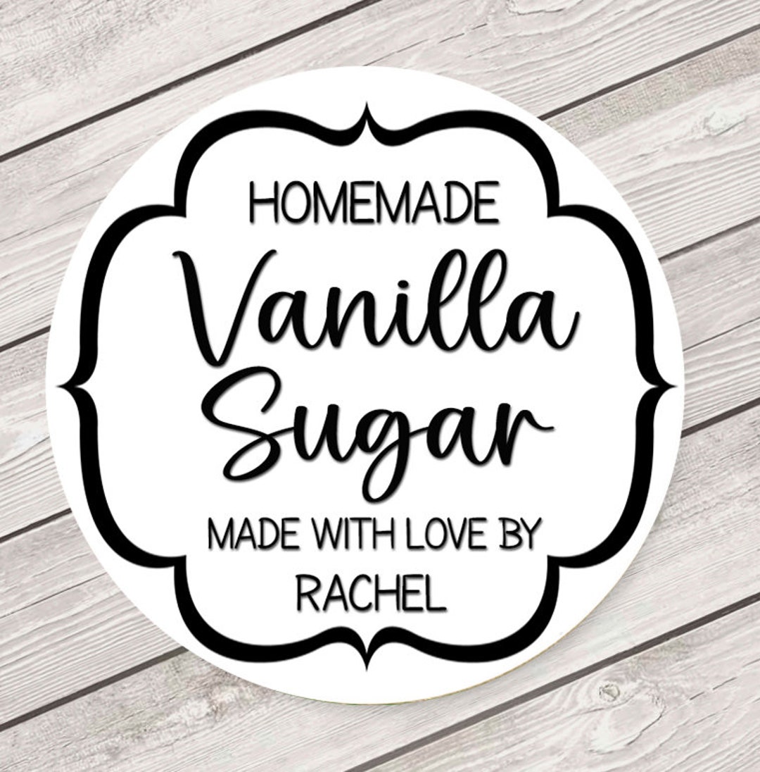 Homemade Vanilla Sugar Labels, Vanilla Sugar Labels, Minimalist Vanilla ...