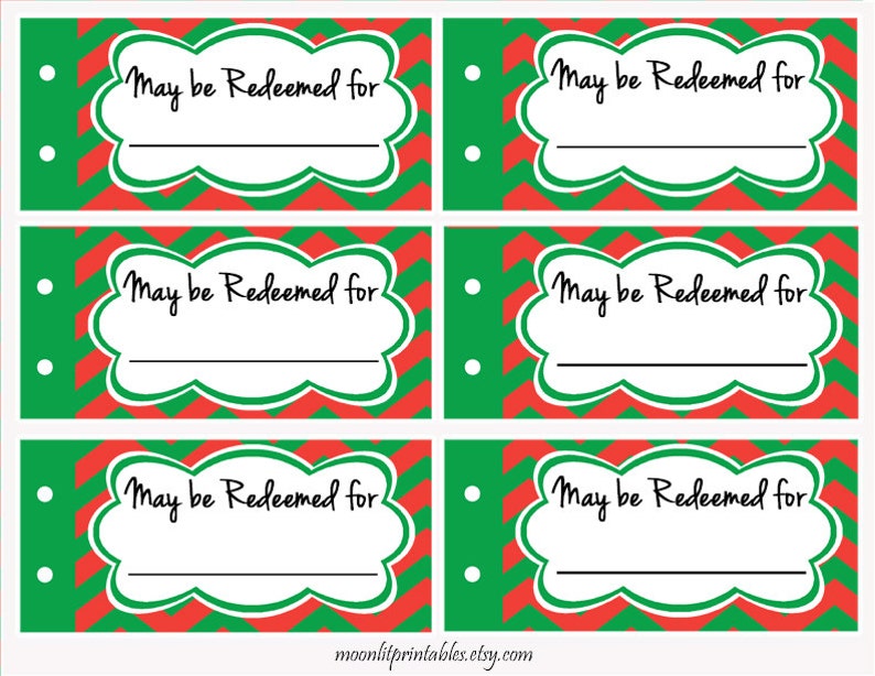 Christmas Coupon Book Stocking Stuffer Printable Coupon | Etsy
