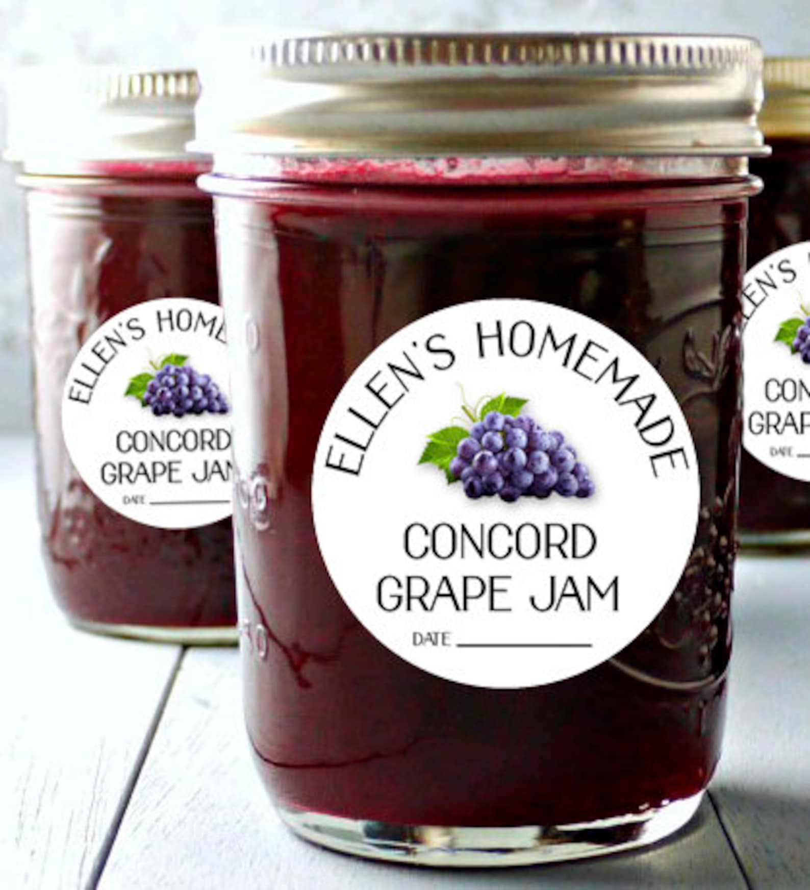 Homemade Jam Labels, Grape Jelly, Grape Jam Labels, Mason Jar Labels ...