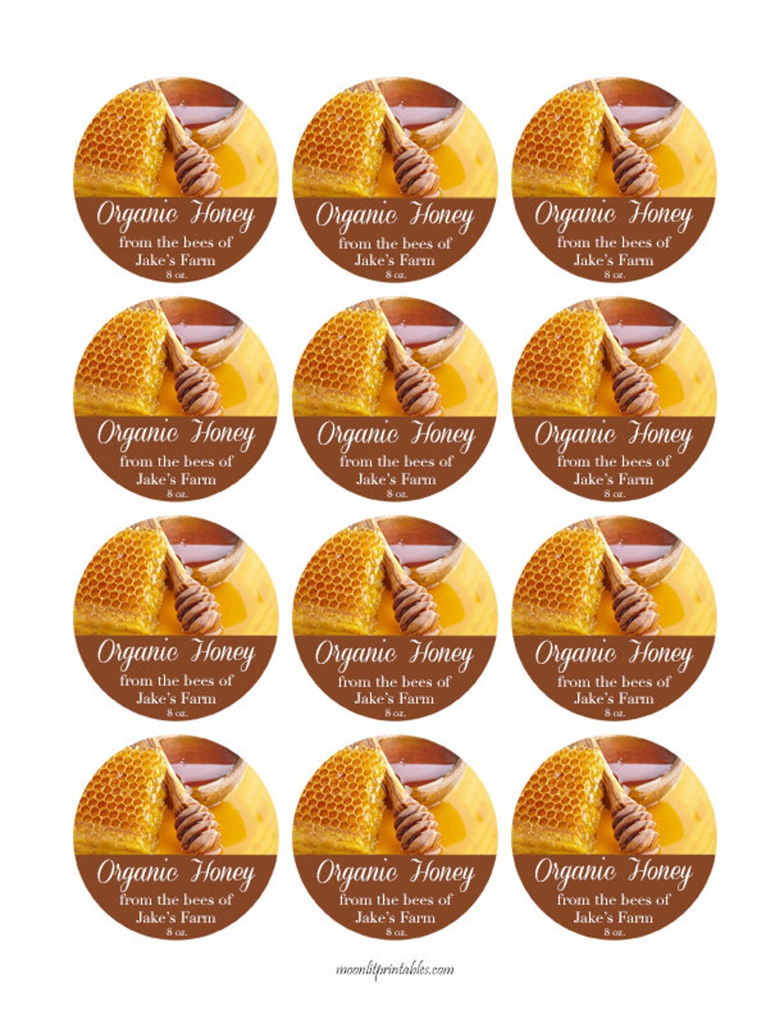 Honey Labels, Honey Jar Labels, Honeycomb, Organic Honey, Pure Honey ...