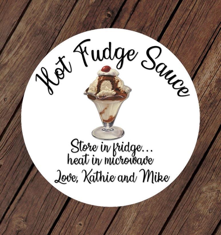 Hot Fudge Labels Hot Fudge Sauce Labels Canning Labels | Etsy