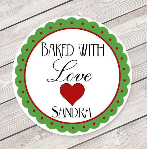 Baked With Love Labels Cookie Stickers Baking Stickers - Etsy