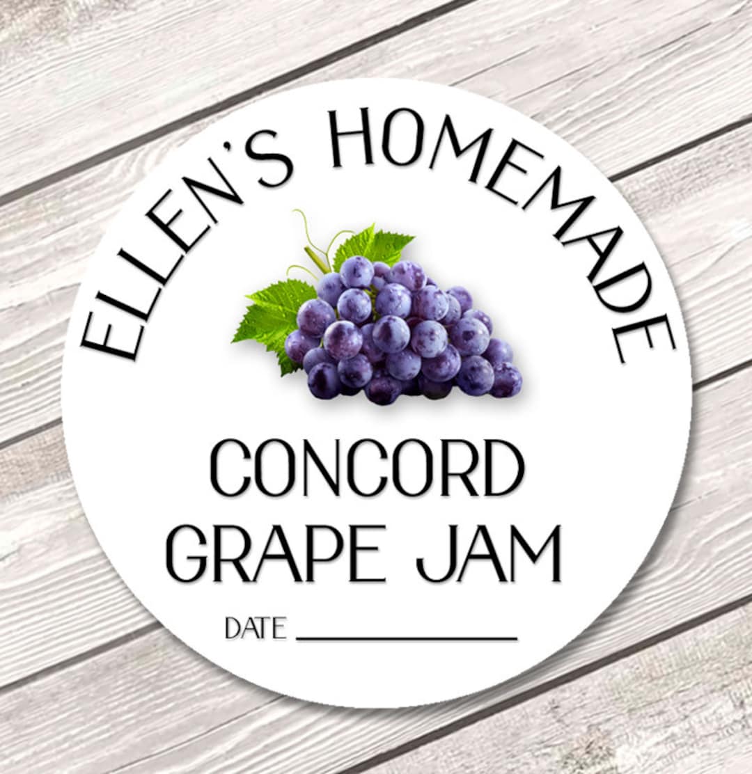 Homemade Jam Labels, Grape Jelly, Grape Jam Labels, Mason Jar Labels ...