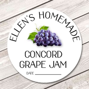 Homemade Jam Labels, Grape Jelly, Grape Jam Labels, Mason Jar Labels ...