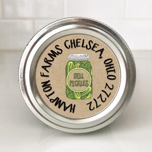 Pickle Label, Dill Pickle Label, Canning Label, Mason Jar Label, Custom ...