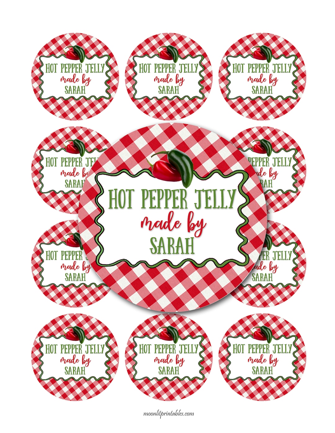 Canning Labels, Hot Pepper Jelly Labels, Mason Jar Labels, Jam Labels ...