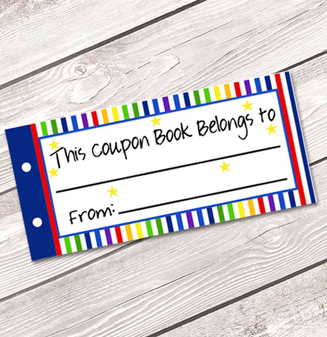 Blank Coupon Book, Kids Coupon Book, Birthday Coupon Book, Stocking ...
