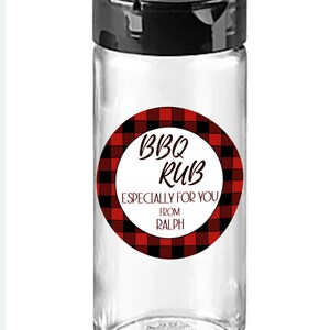 BBQ Rub Labels, Personalized Labels for Spice Bottles, BBQ Dry Rub and ...