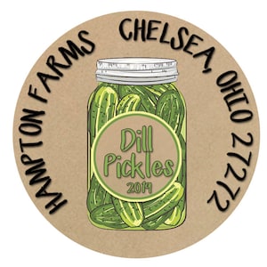 Pickle Label, Dill Pickle Label, Canning Label, Mason Jar Label, Custom ...