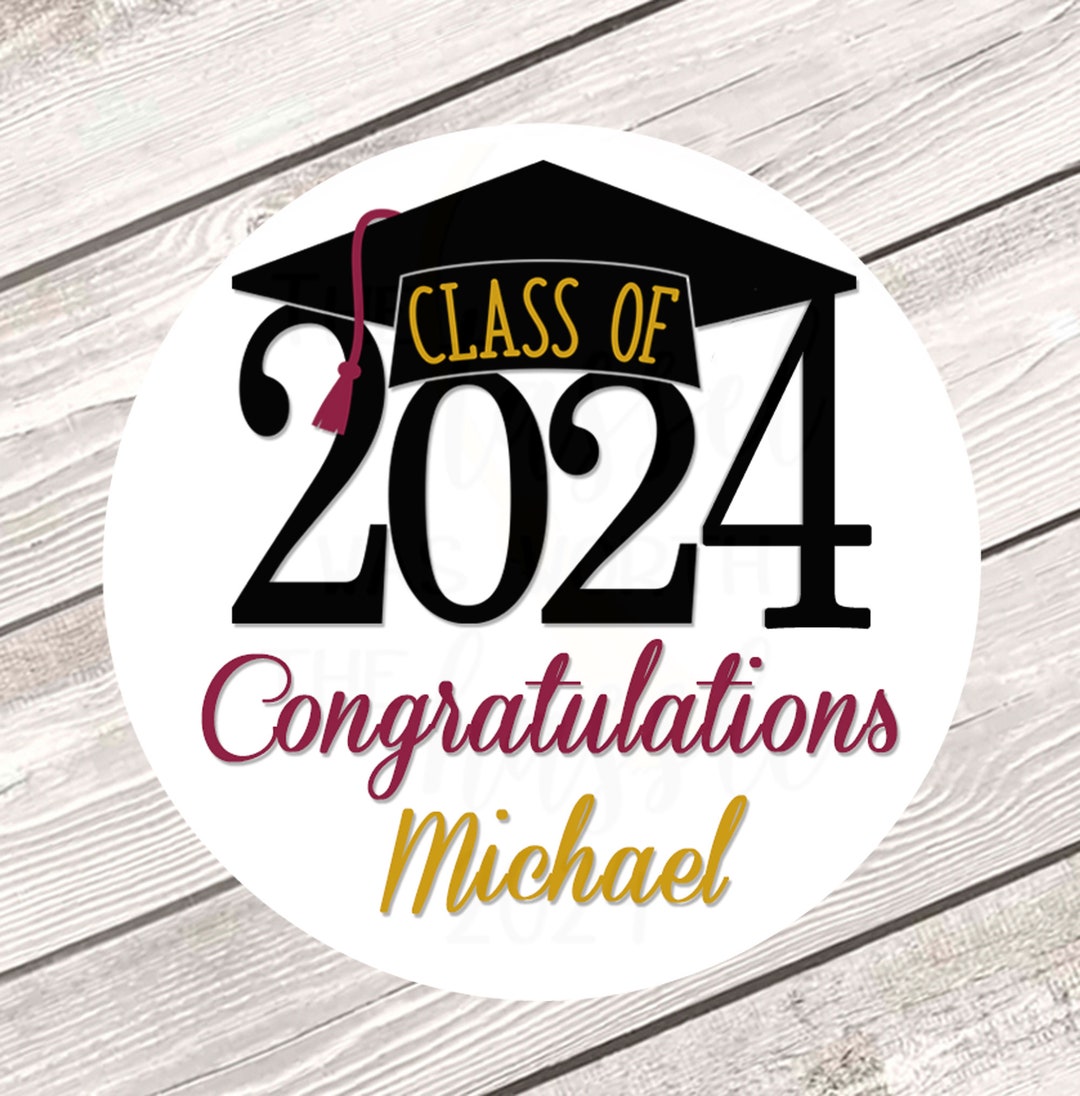 Personalized Graduation Stickers, 2024 Graduate, Graduation Party Decor ...