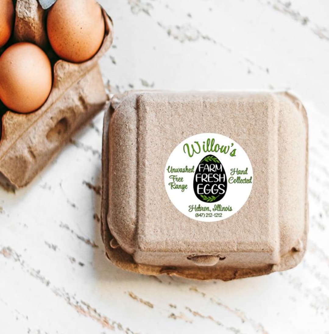 Personalized Chicken Egg Stickers, Egg Carton Label Stickers Farmhouse ...