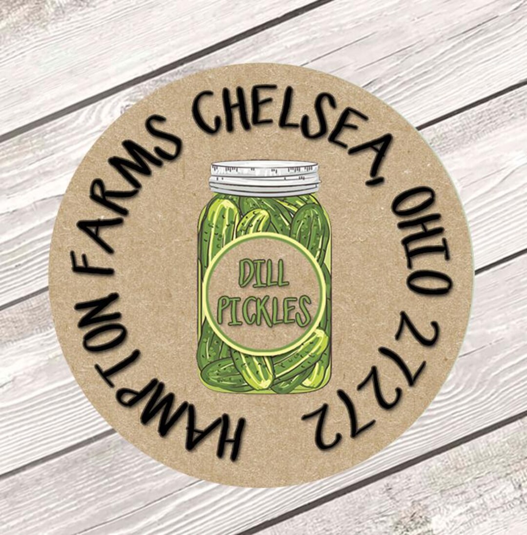 Pickle Label, Dill Pickle Label, Canning Label, Mason Jar Label, Custom ...