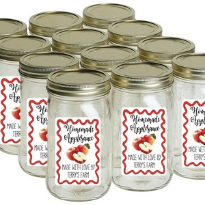 Applesauce Labels, Canning Labels, Apple Jelly, Apple Butter, Mason Jar ...