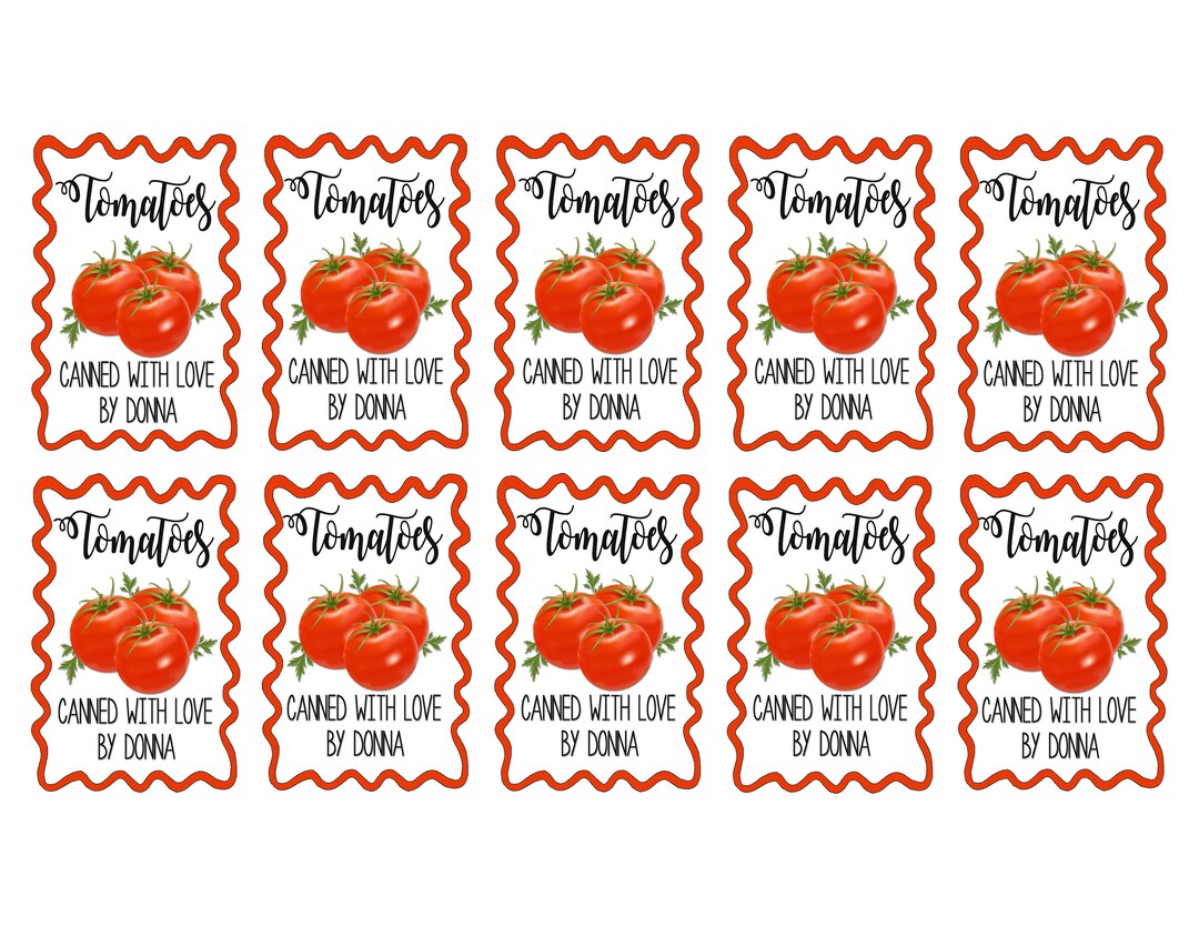 Canned Tomato Labels, Canning Labels, Diced Tomato Labels, Tomato Paste ...