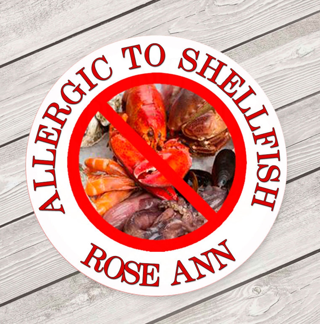 Allergy Sticker, Food Allergy Sticker, Allergy Alert Sticker, Shellfish ...