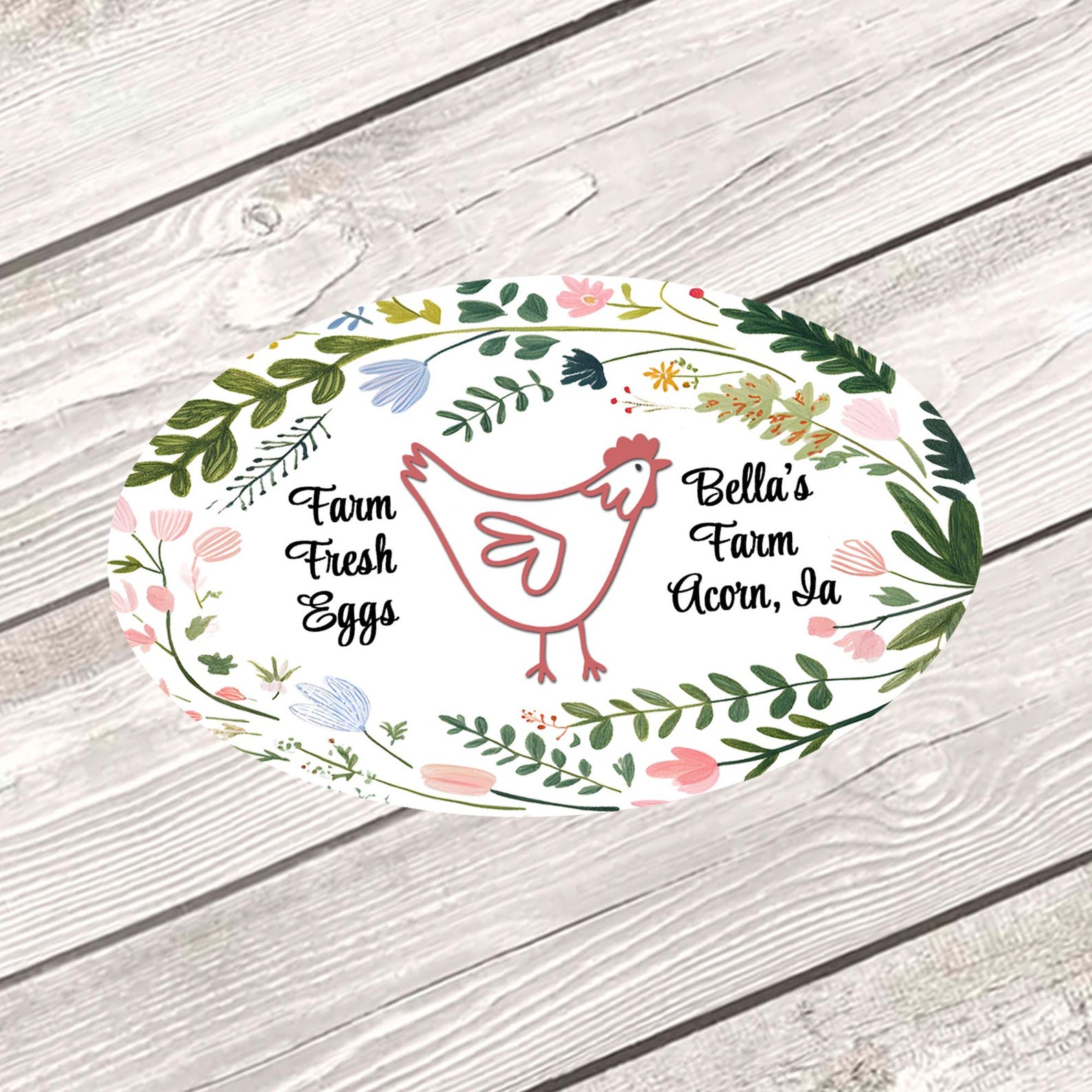 Custom Egg Carton Labels for Farmers, Personalized Chicken Egg Stickers ...