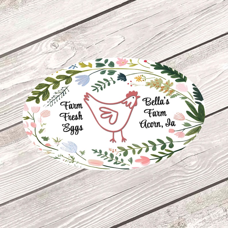 Custom Egg Carton Labels for Farmers, Personalized Chicken Egg Stickers ...