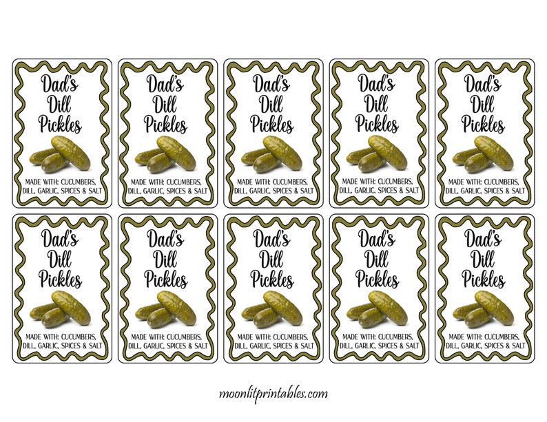 Dill Pickle Label, Bread and Butter Pickle Stickers, Pickle Gifts ...