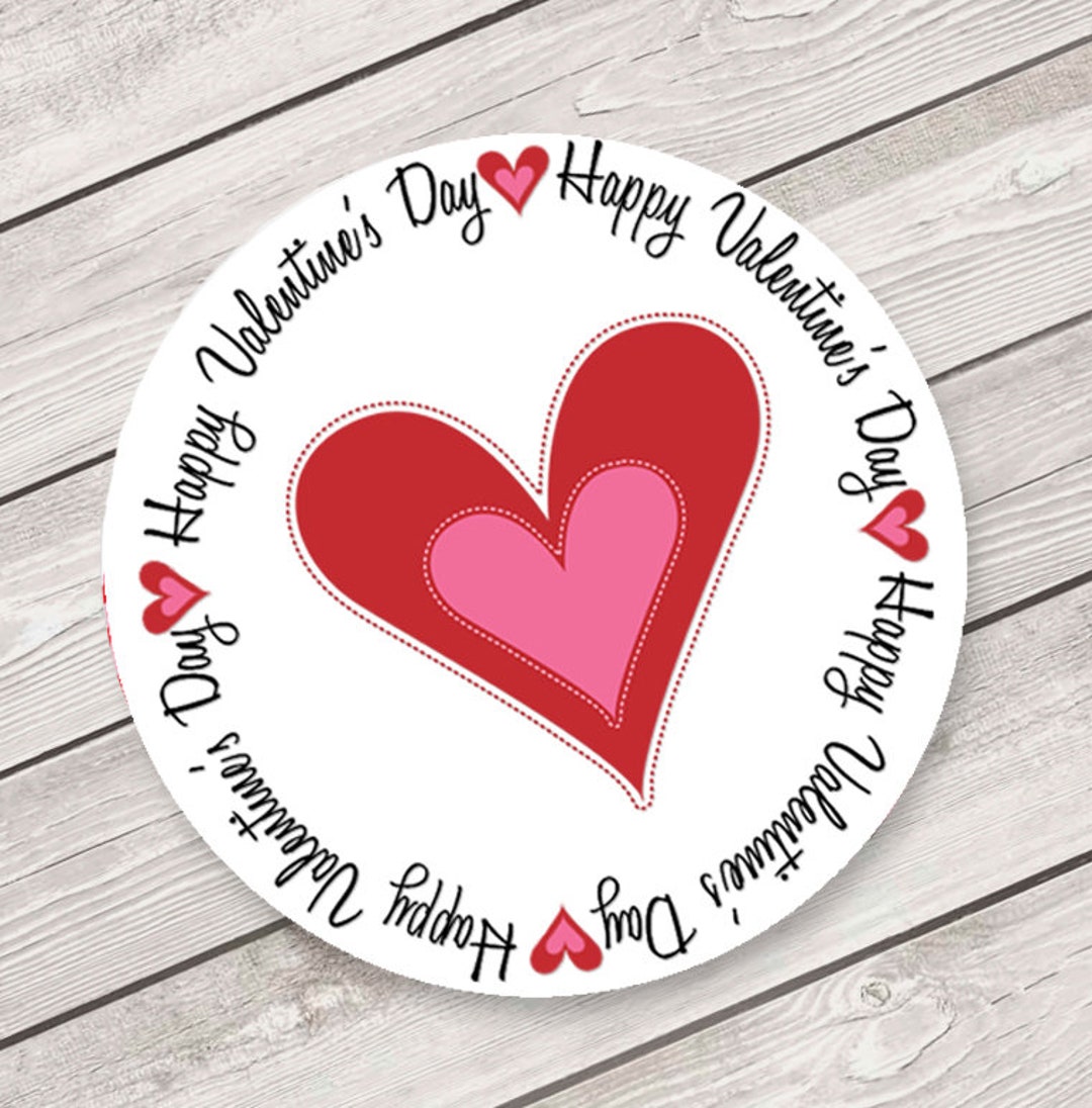 Valentine Stickers Heart Valentines Red Hearts Personalized - Etsy
