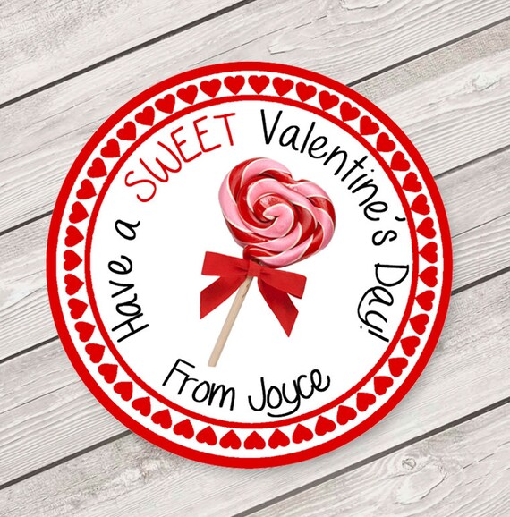 Valentine Stickers Candy Hearts Valentine Party Stickers | Etsy