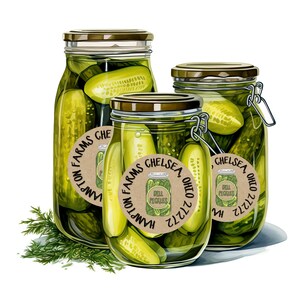 Pickle Label, Dill Pickle Label, Canning Label, Mason Jar Label, Custom ...