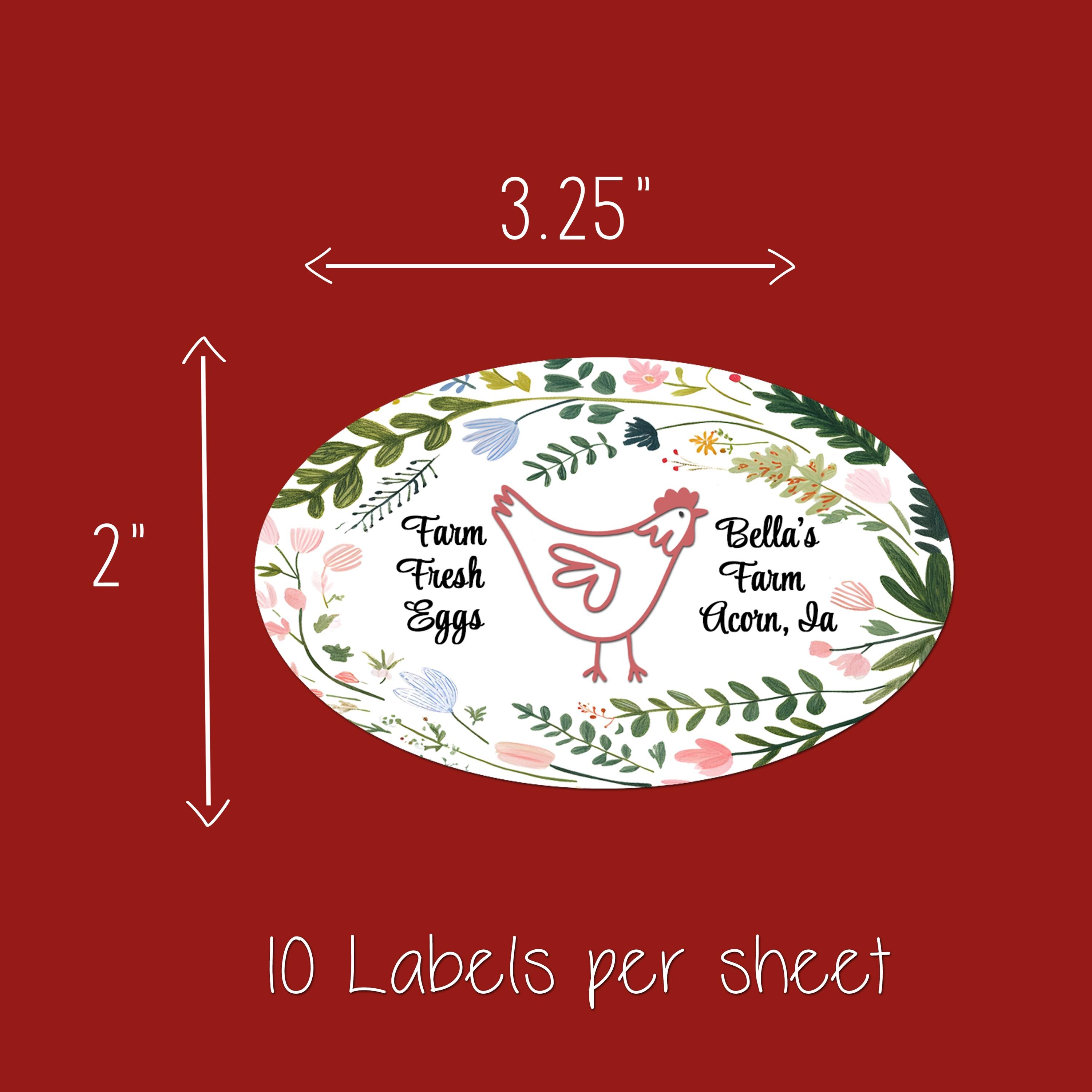 Custom Egg Carton Labels for Farmers, Personalized Chicken Egg Stickers ...