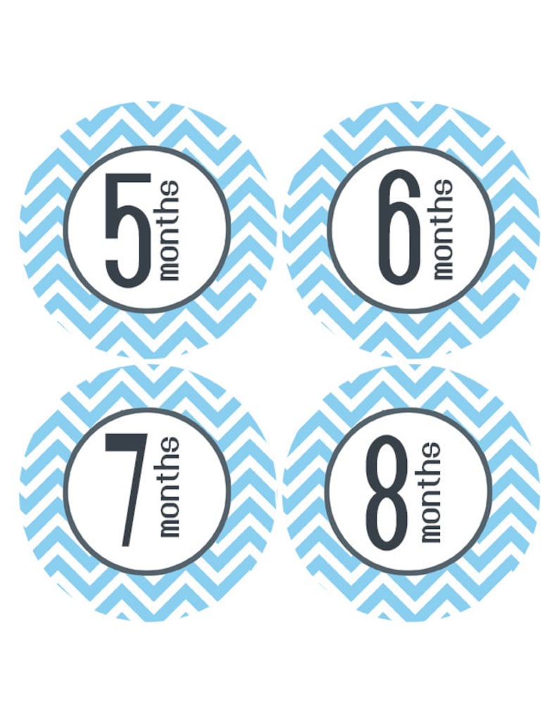 Blue Infant Month Stickers Baby Stickers Blue Baby Stickers | Etsy