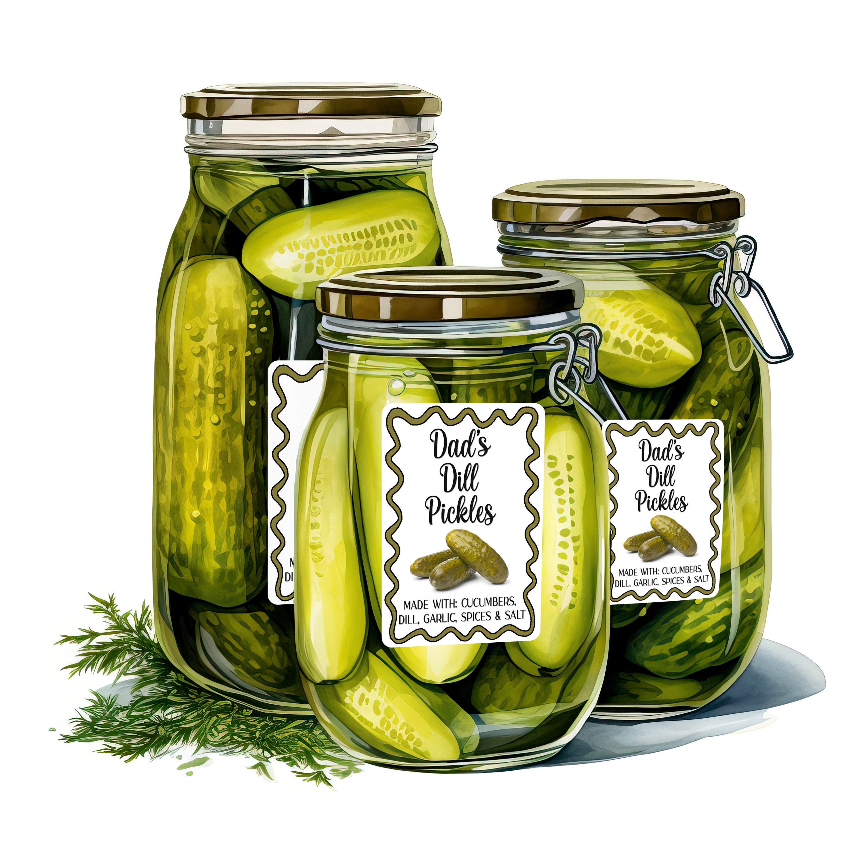 Dill Pickle Label, Bread and Butter Pickle Stickers, Pickle Gifts ...