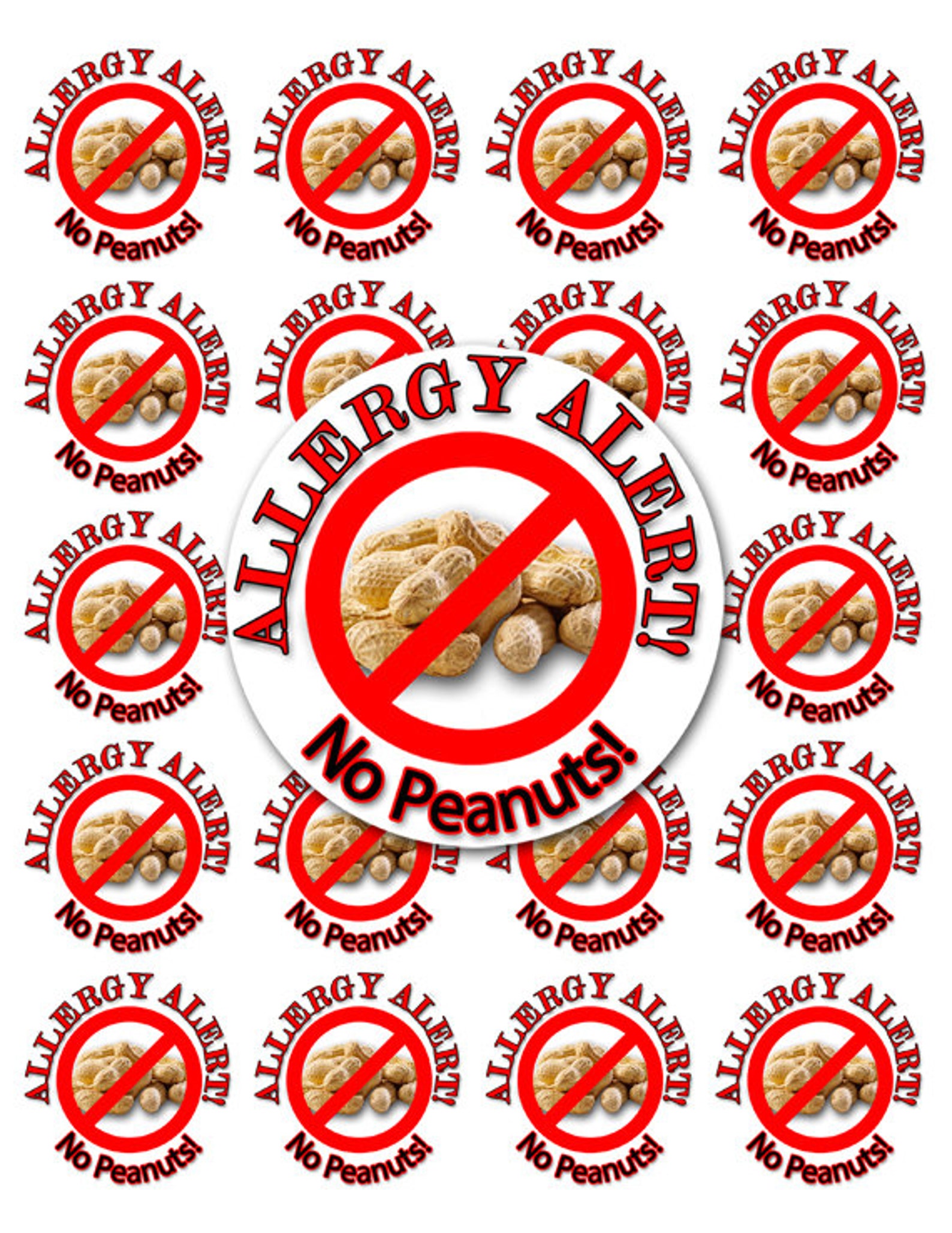 No Peanuts Sticker Allergy Sticker Peanut Allergy Sticker - Etsy