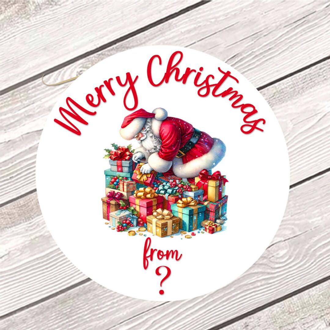 Secret Santa Stickers, Christmas Gift Tags, Christmas Sticker, Xmas Tag ...