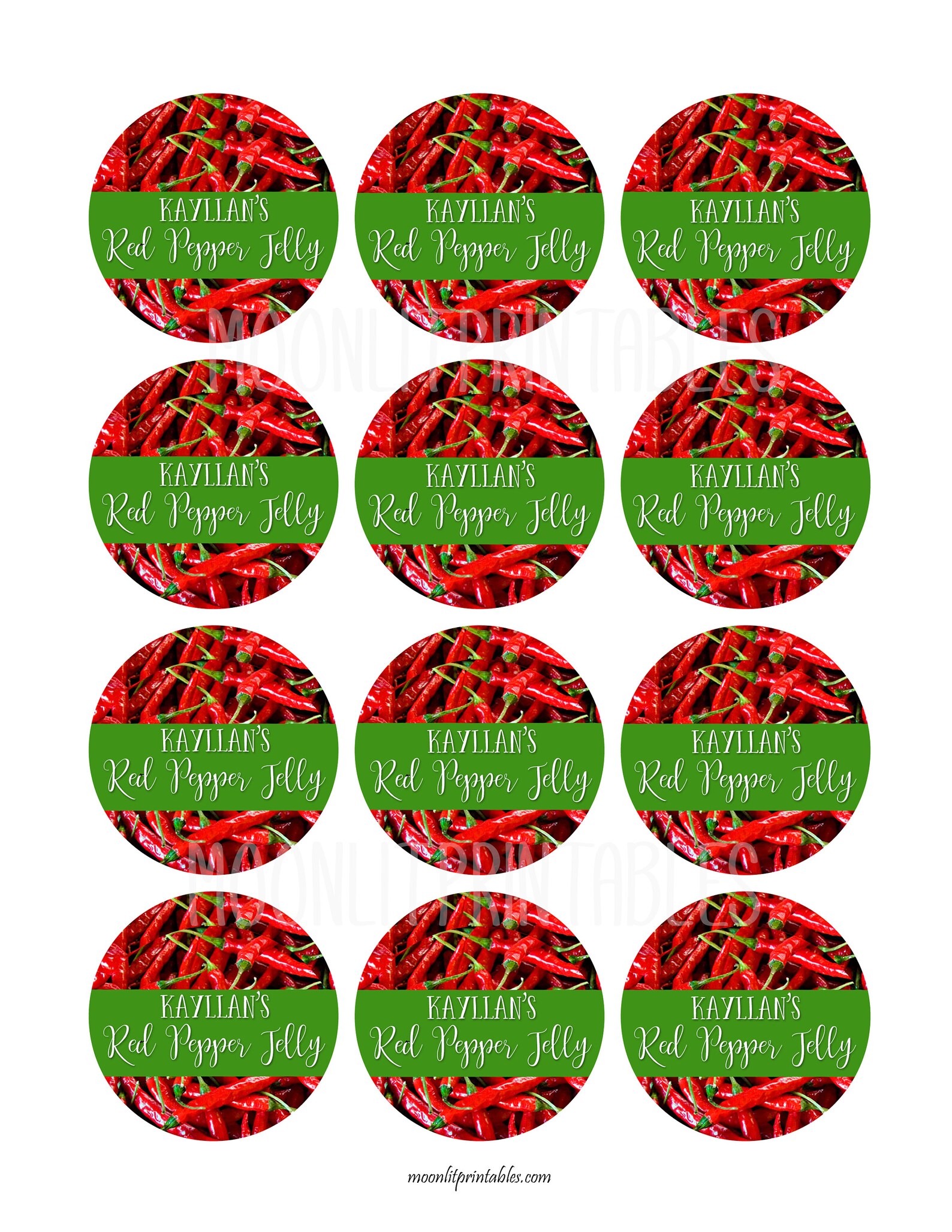 Canning Labels Mason Jar Labels Red Pepper Jelly Labels | Etsy