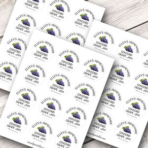 Homemade Jam Labels, Grape Jelly, Grape Jam Labels, Mason Jar Labels ...