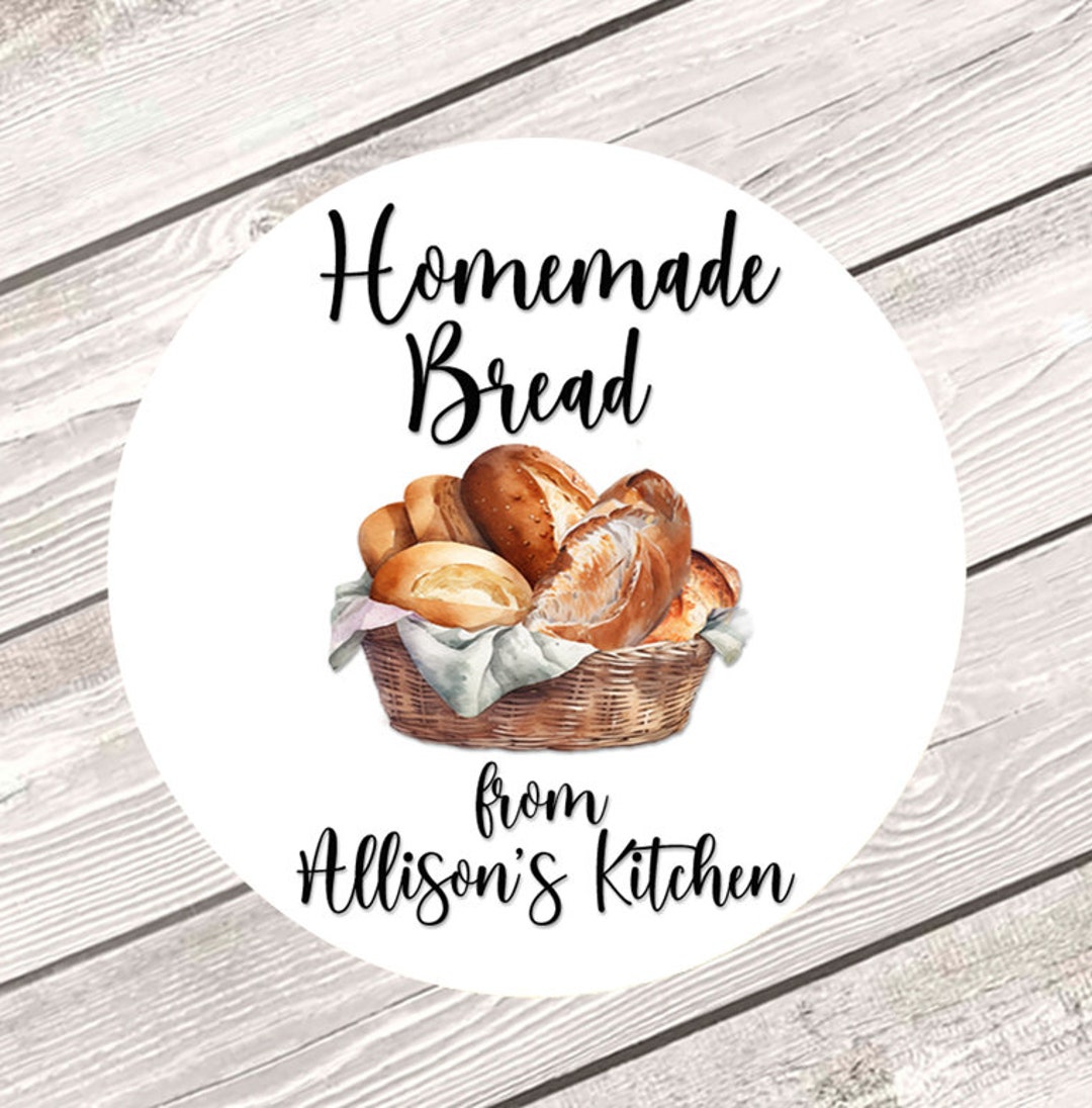 Homemade Bread Stickers, Baked Goods Labels, Pantry Stickers, Baked ...