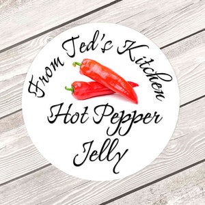 Canning Label, Hot Pepper Jelly Label, Custom Canning Label, Mason Jar ...