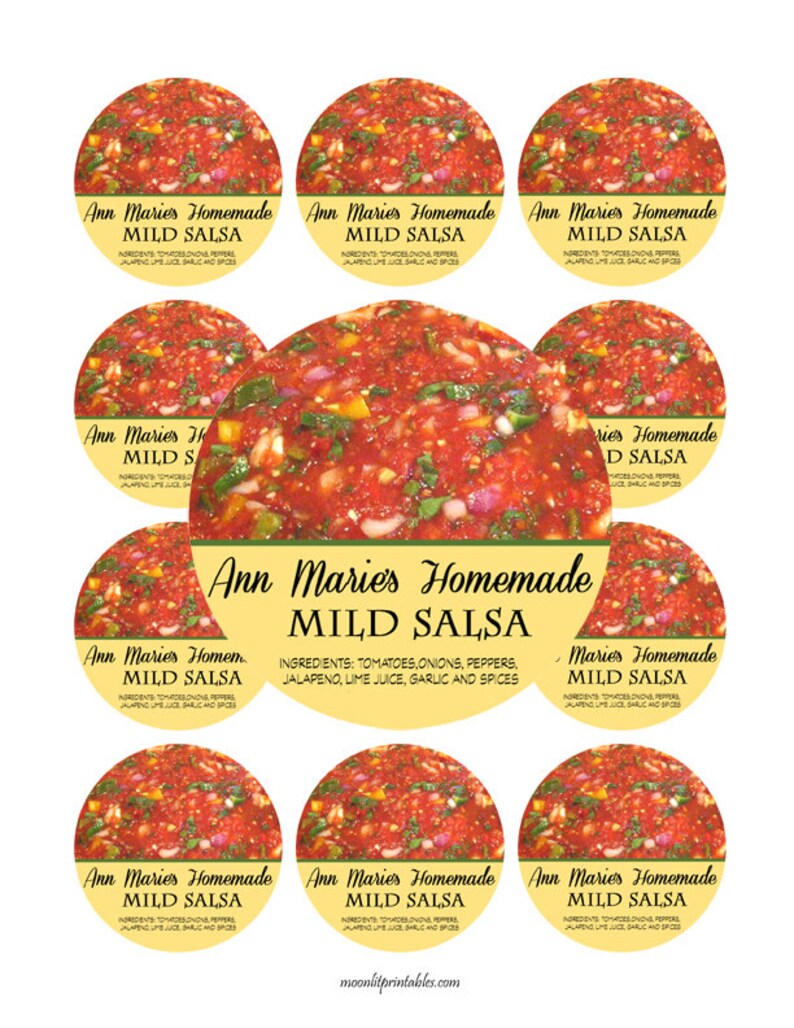Salsa Labels Salsa Canning Label Hot Sauce Label | Etsy