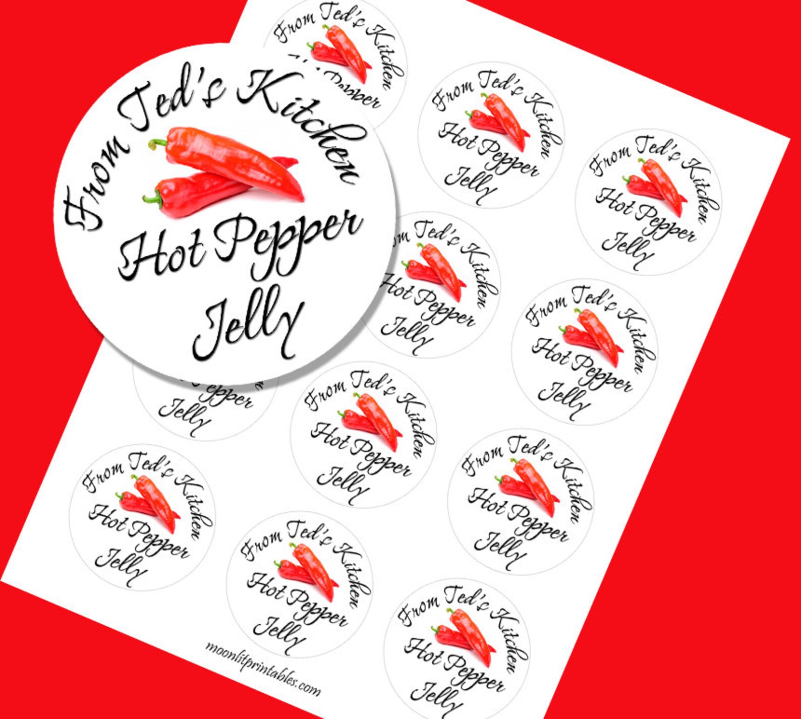 Canning Label Hot Pepper Jelly Label Custom Canning Label - Etsy