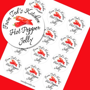 Canning Label, Hot Pepper Jelly Label, Custom Canning Label, Mason Jar ...