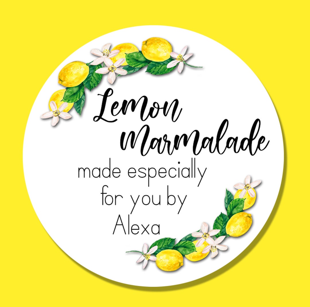 Canning Labels, Mason Jar Labels, Lemon Marmalade, Homemade Jam Labels ...