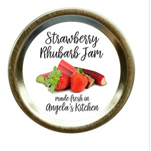 Personalized Jam Labels, Custom Jelly Labels, Strawberry Rhubarb Jam ...