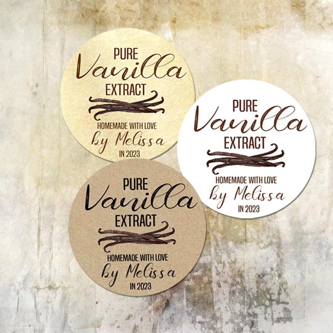 Vanilla Extract Labels, Homemade Vanilla Extract, Custom Kitchen Gift ...