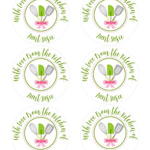 Custom Baking Labels, Personalized Kitchen Stickers, Baked With Love ...