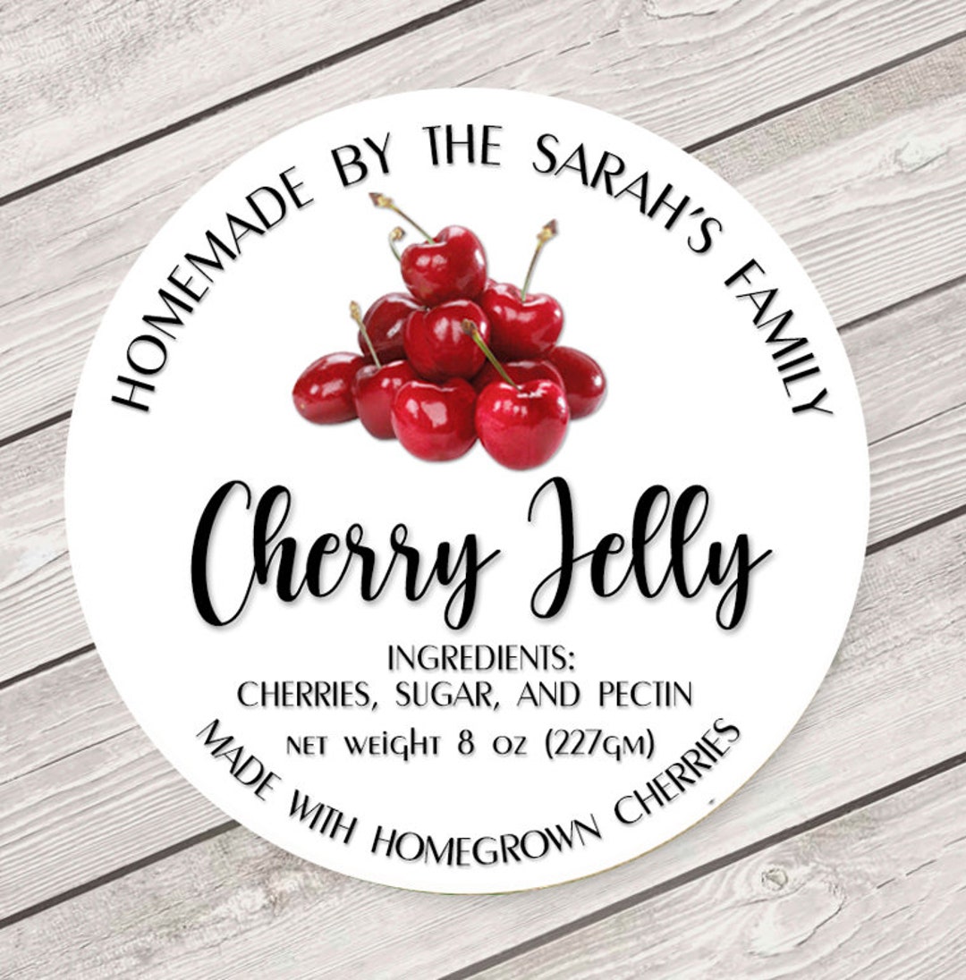 Personalized Round Printed Labels for Jam and Jelly, Custom Homemade ...