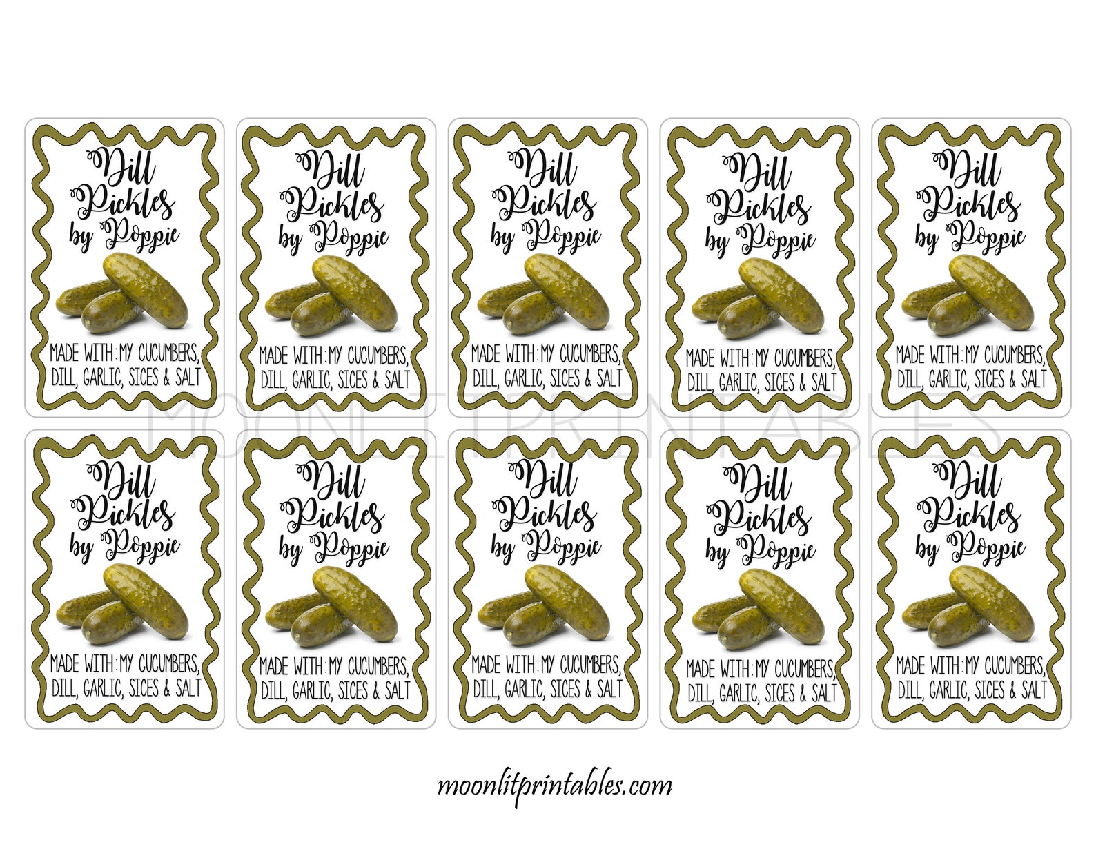 Pickle Labels Dill Pickle Label Sweet Pickle Labels Canning | Etsy