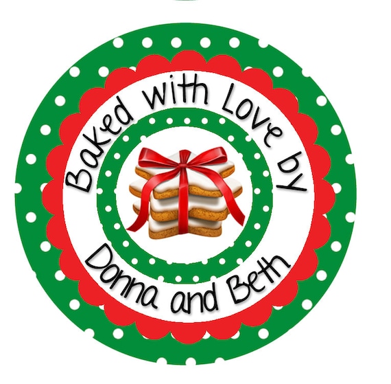 Cookie Labels Christmas Cookie Stickers Baking Labels - Etsy