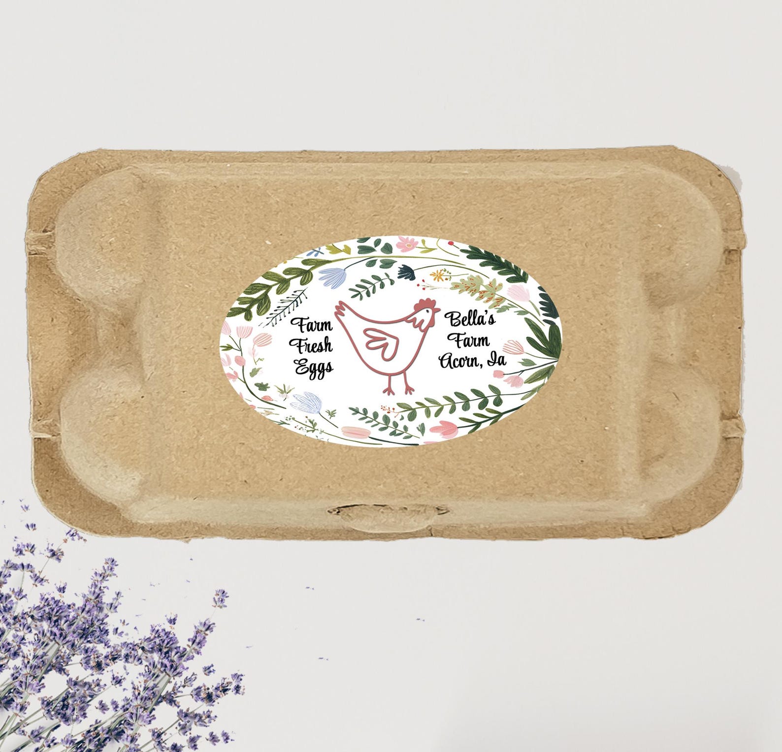 Custom Egg Carton Labels for Farmers, Personalized Chicken Egg Stickers ...