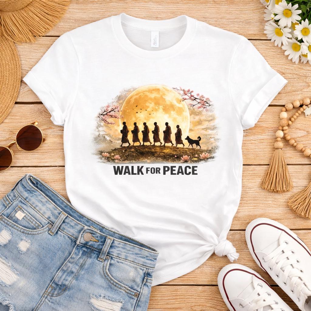 Walk for Peace Shirt, Mindfulness T Shirt, Spiritual Graphic Tee, Zen ...